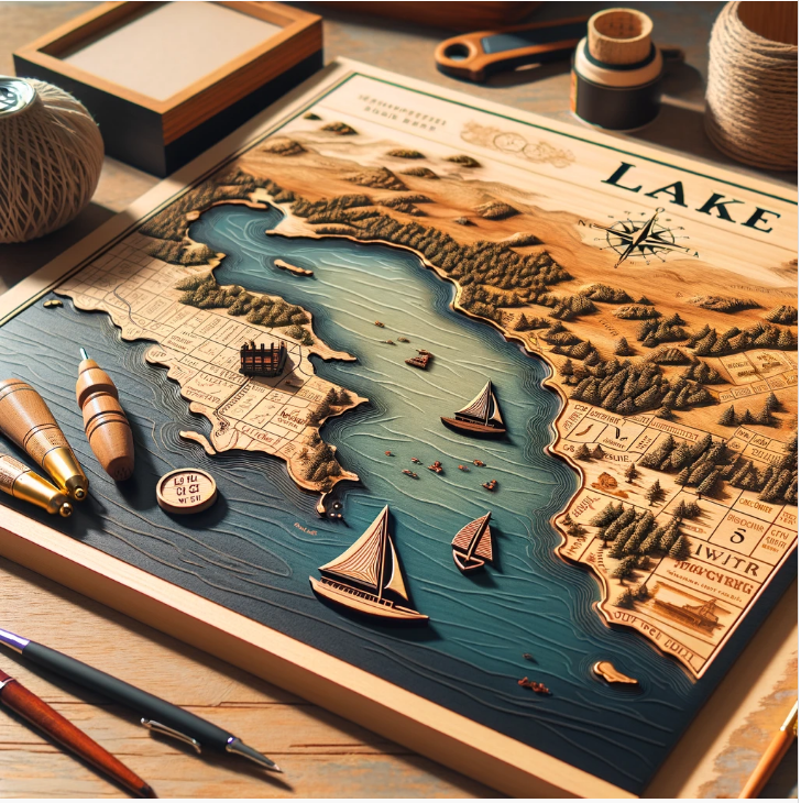 Personalize­d Wooden Lake Maps: Captivating Decor with Custom Marke­rs – Moc Tho LLC