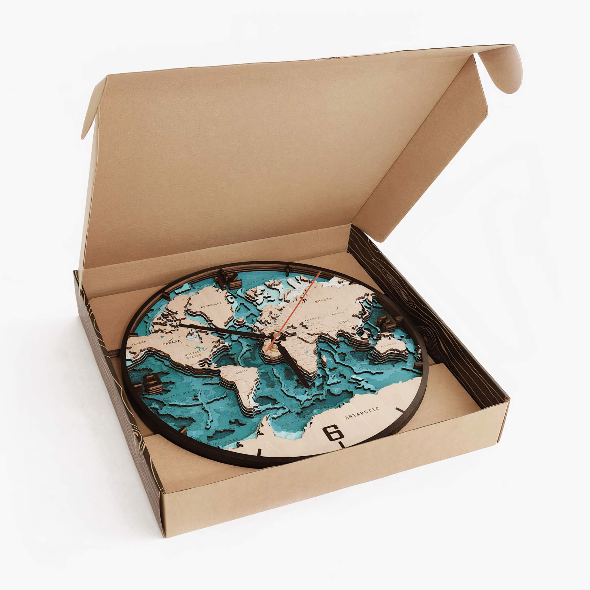 3D Wooden World Map Clocks – Moc Tho LLC