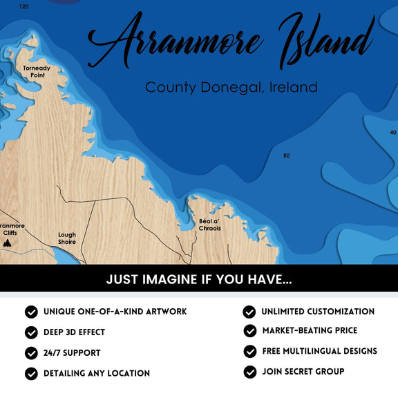 Arranmore Island, Ireland Laser Map Files - 7 Layers - Svg/Ai/Dxf/Pdf ...