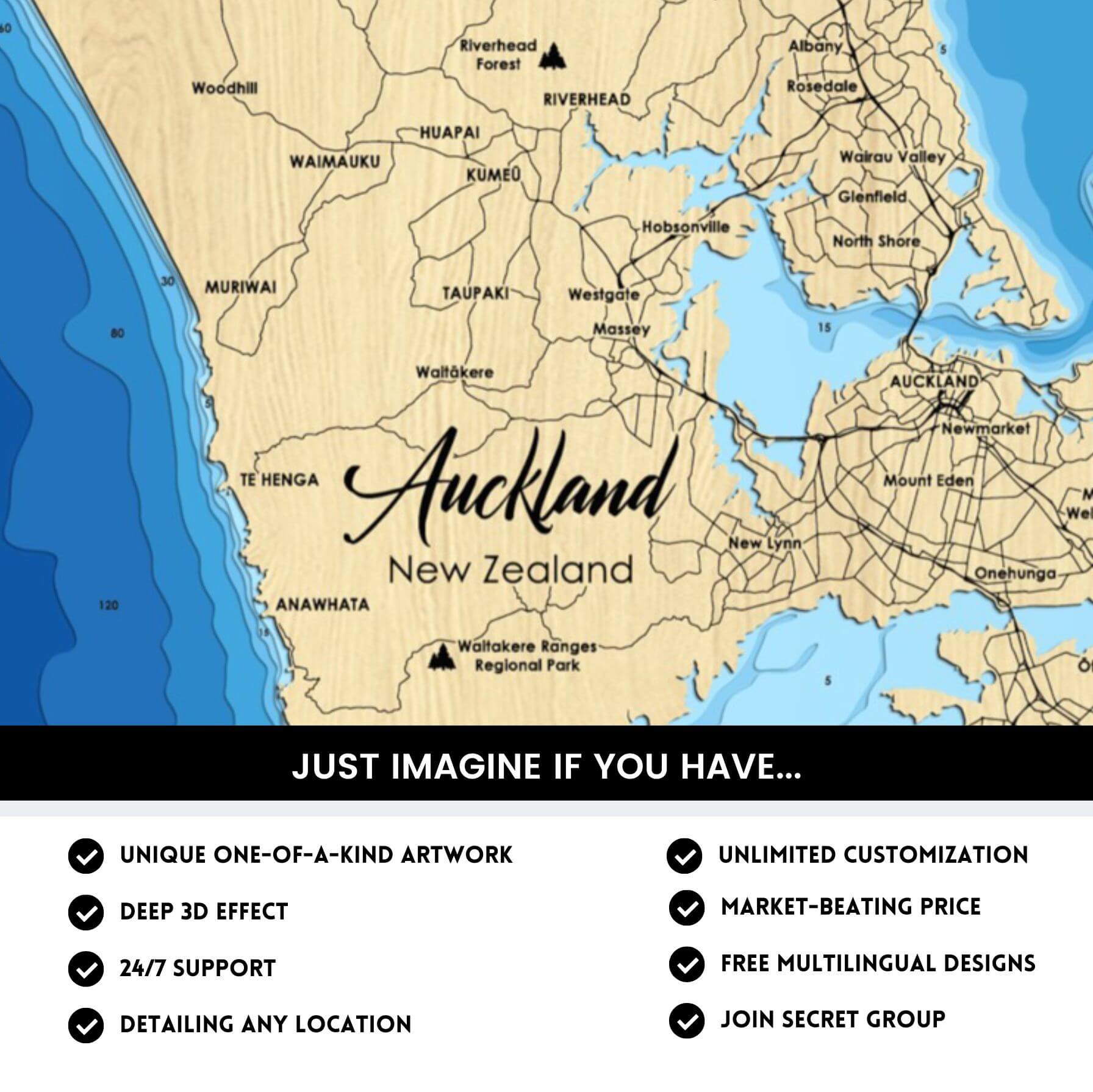 Auckland, New Zealand Laser Map Files - 9 Layers - Svg/Ai/Dxf/Pdf – Moc ...