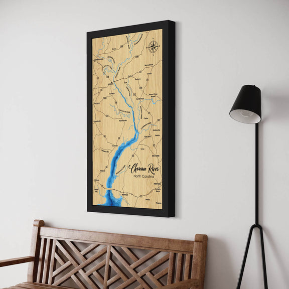 Chowan River, North Carolina 3D Wooden Map – 8 Layers - Blue – Moc Tho LLC