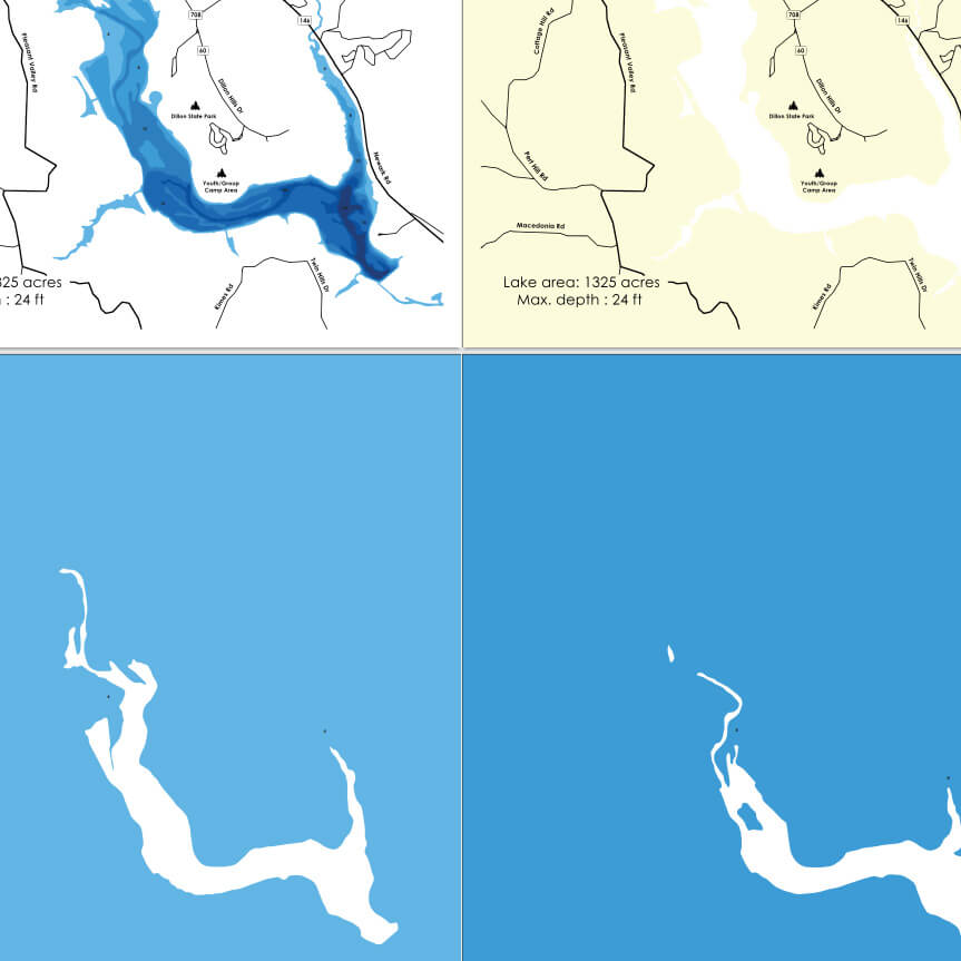 Dillon Lake, Ohio Laser Map Files - 7 Layers - Svg/Ai/Dxf/Pdf – Moc Tho LLC