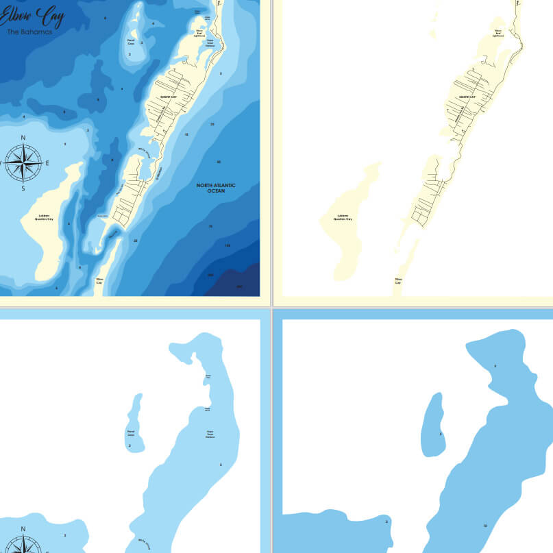Elbow Cay, The Bahamas Laser Map Files - 9 Layers - Svg/Ai/Dxf/Pdf ...