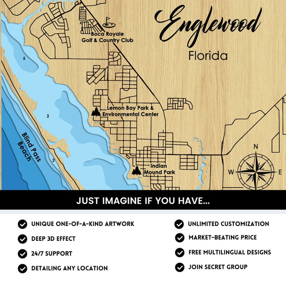 Englewood, Florida Laser Map Files - 9 Layers - Svg/Ai/Dxf/Pdf – Moc ...