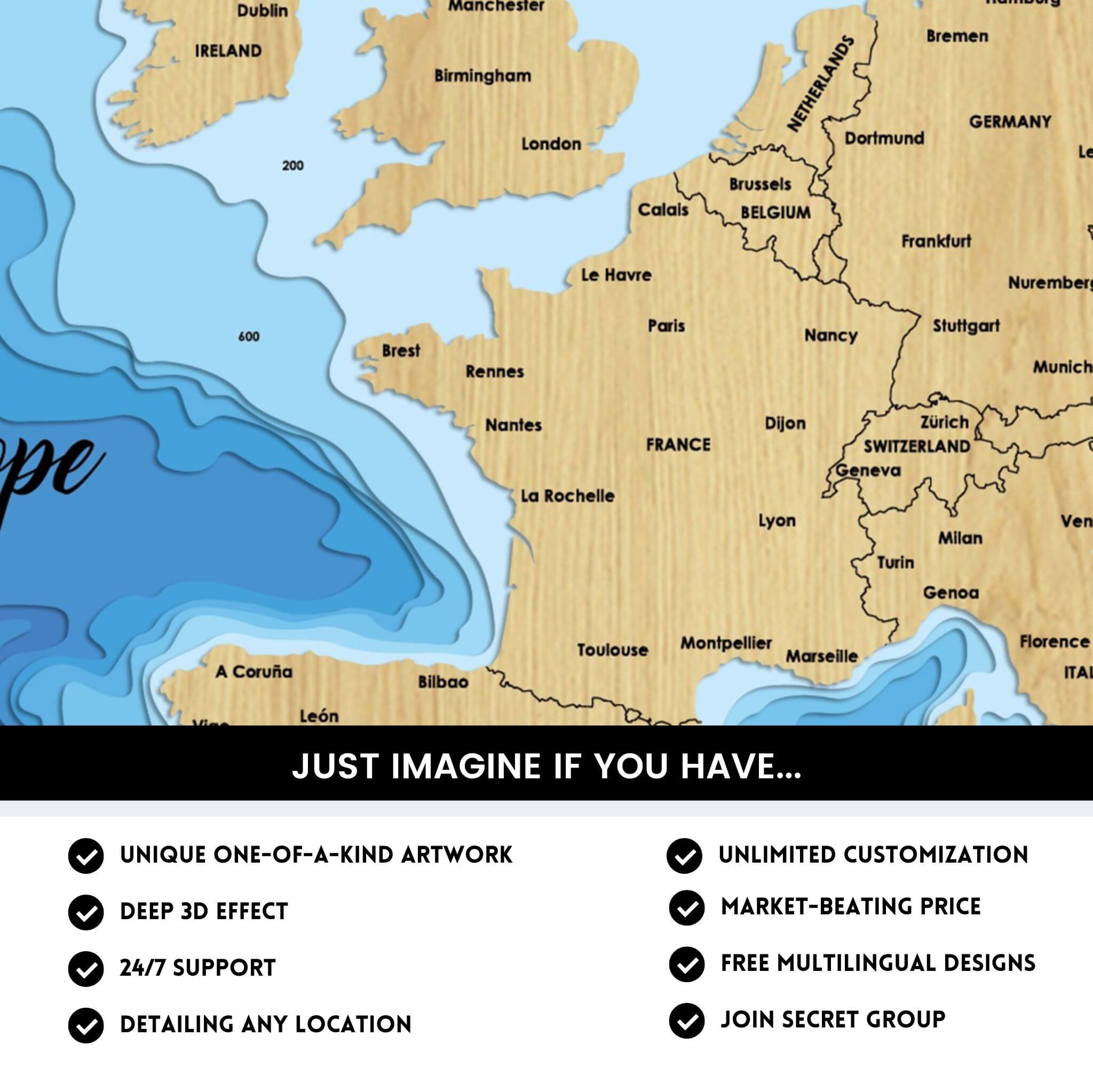 Europe Laser Map Files - 9 Layers - Svg/Ai/Dxf/Pdf – Moc Tho LLC