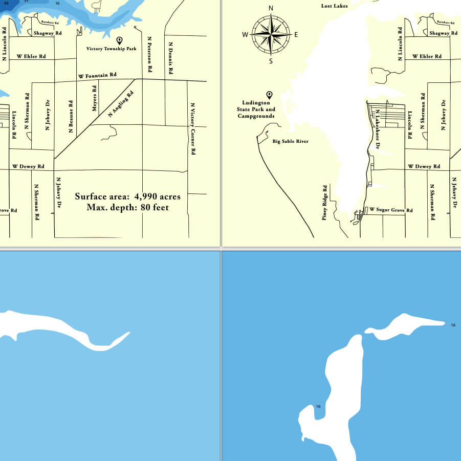 Hamlin Lake, Michigan Laser Map Files - 9 Layers - Svg/Ai/Dxf/Pdf – Moc ...