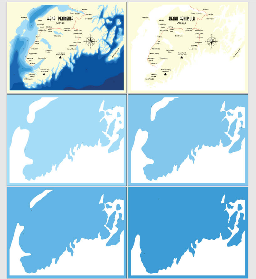Kenai Peninsula, Alaska Laser Map Files - 9 Layers - Svg/Ai/Dxf/Pdf ...