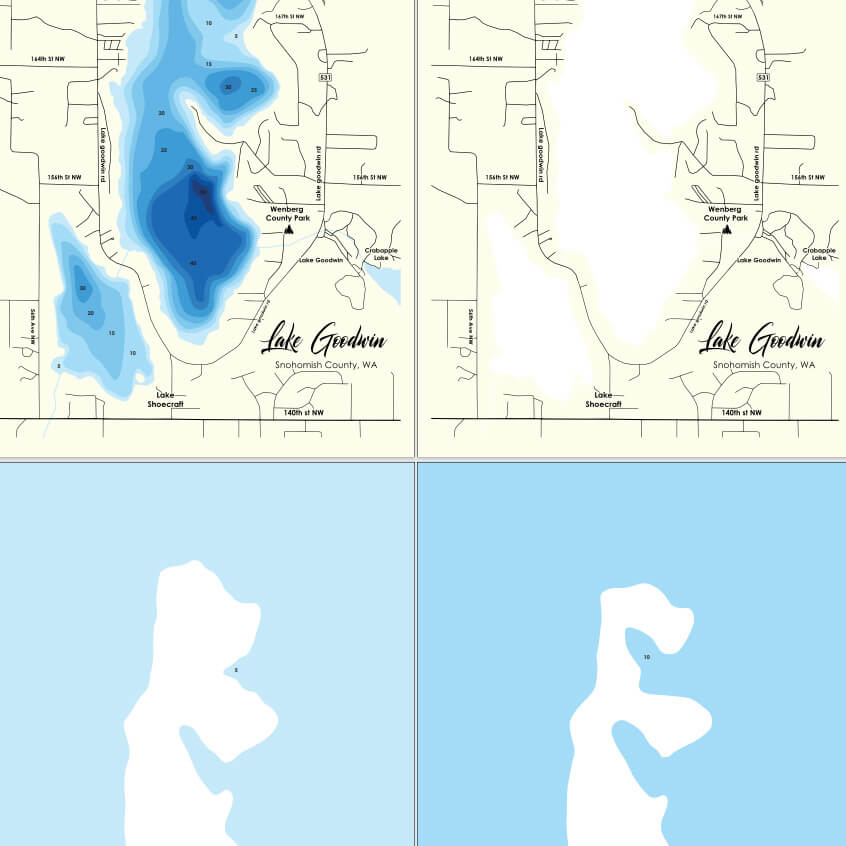 Lake Goodwin, Washington Laser Map Files - 10 Layers - Svg/Ai/Dxf/Pdf ...