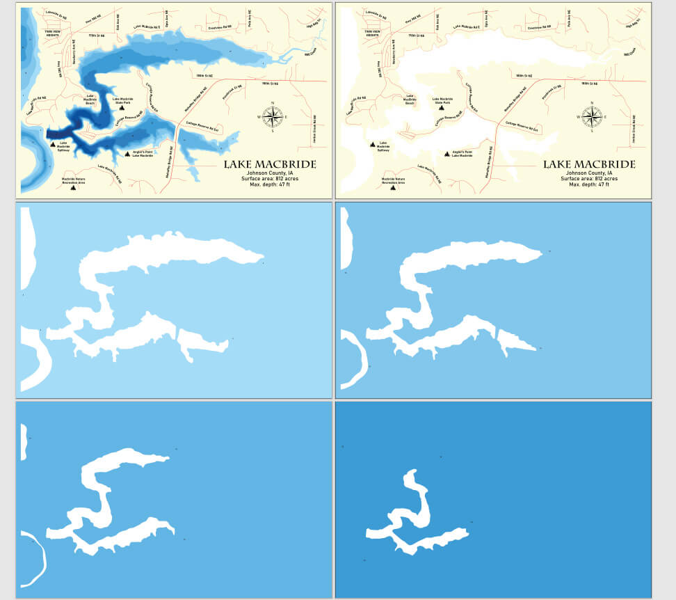 Lake Macbride, Iowa Laser Map Files - 9 Layers - Svg/Ai/Dxf/Pdf – Moc ...