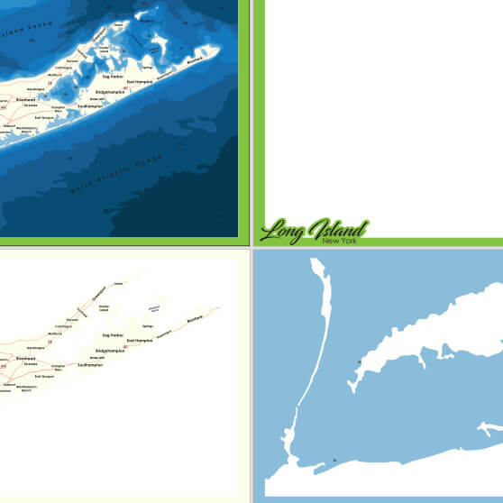 Long Island, New York Laser Map Files - 10 Layers - Svg/Ai/Dxf/Pdf ...