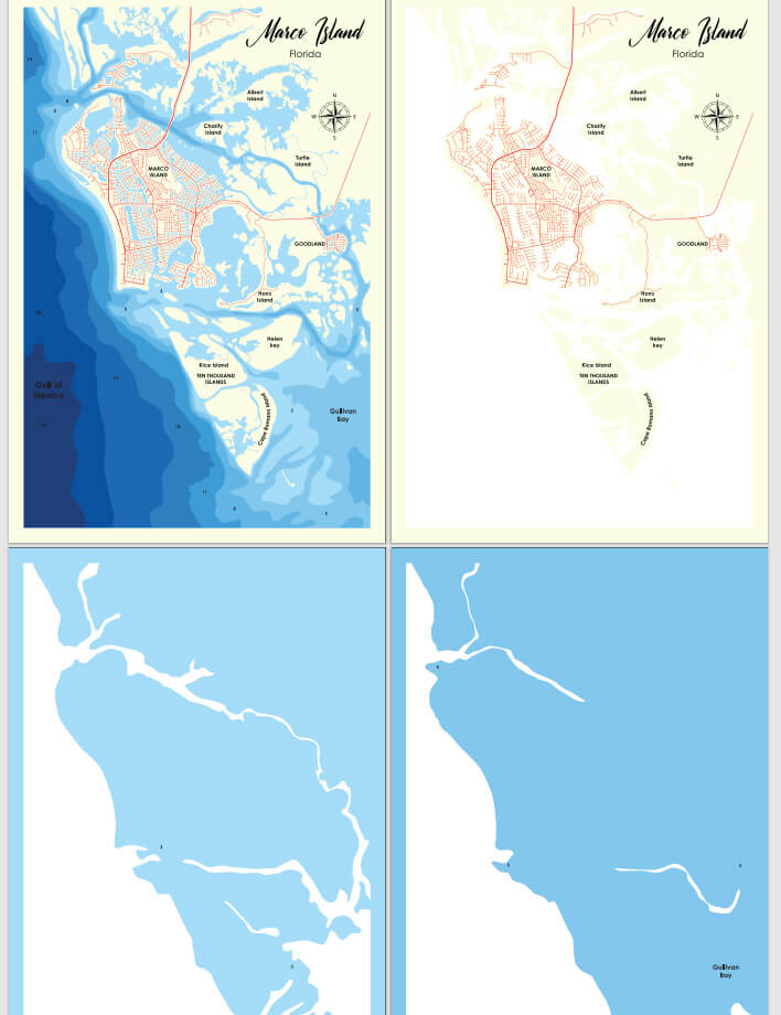 Marco Island, Florida Laser Map Files - 9 Layers - Svg/Ai/Dxf/Pdf – Moc ...