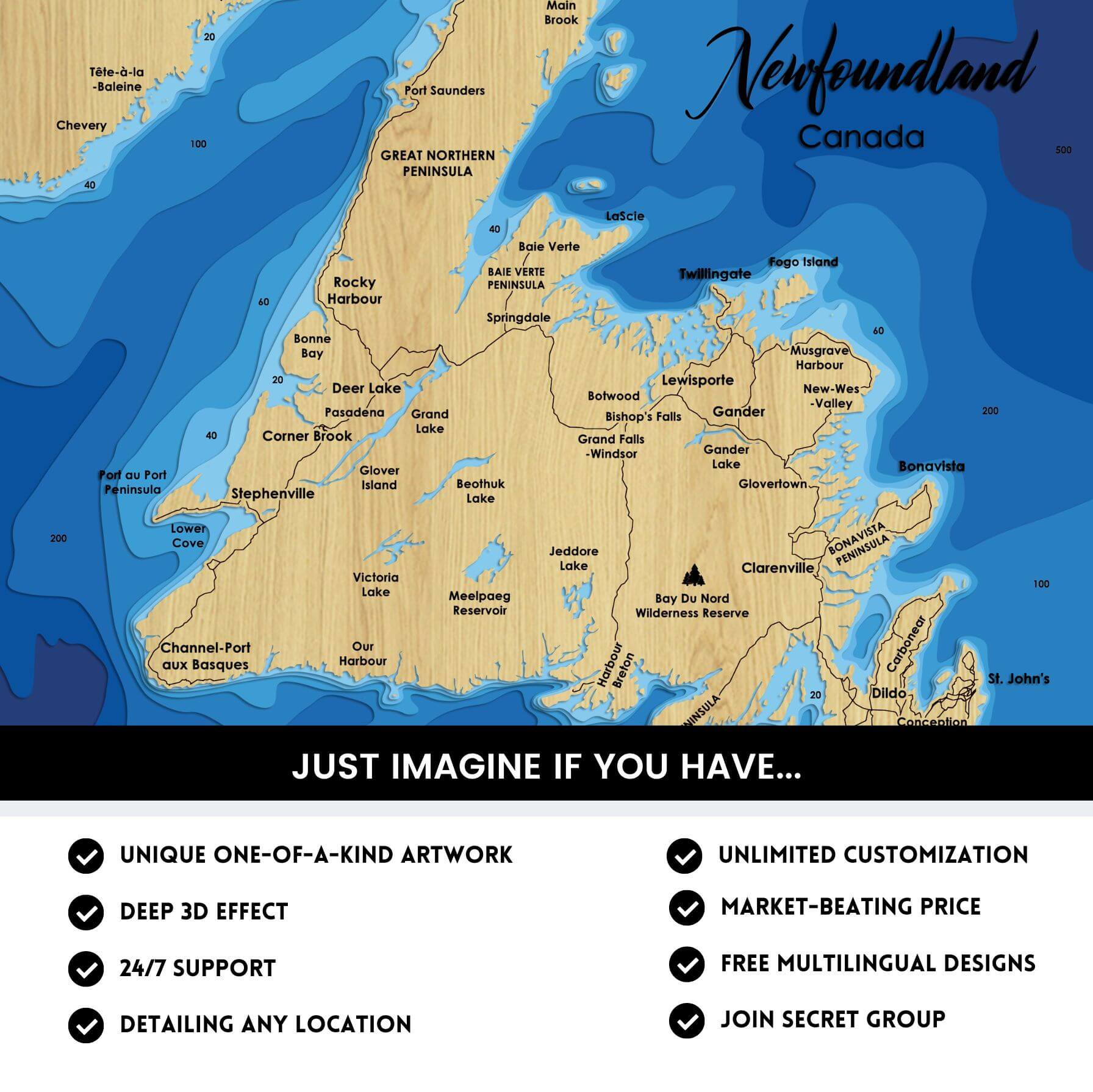 Englee Newfoundland, Canada Laser Map Files -8 Layers - Svg/Ai/Dxf/Pdf ...