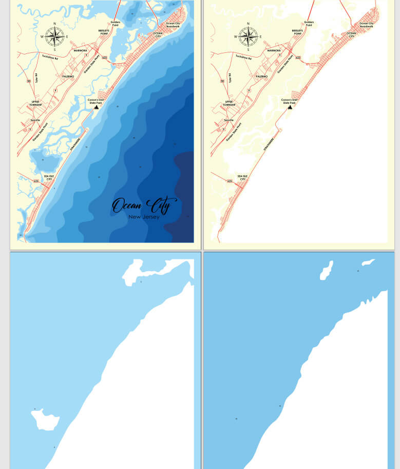 Ocean City, New Jersey Laser Map Files - 9 Layers - Svg/Ai/Dxf/Pdf ...