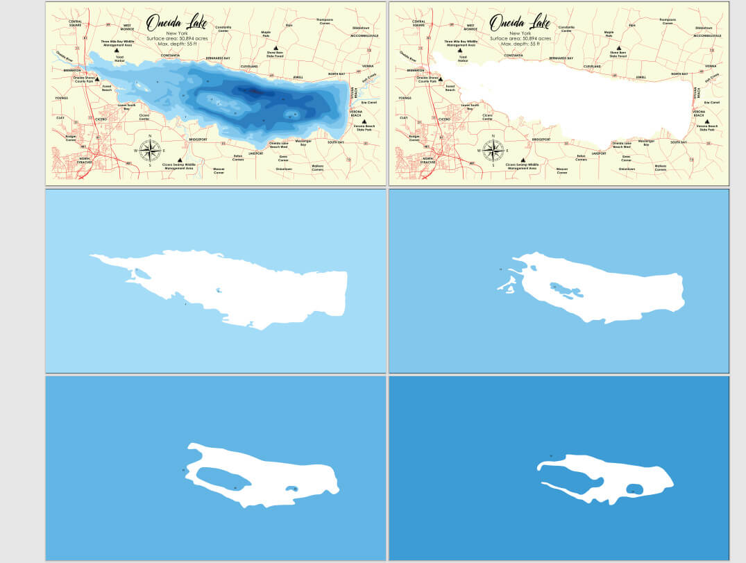 Oneida Lake New York State Map Map Of New York Lakes, Streams And