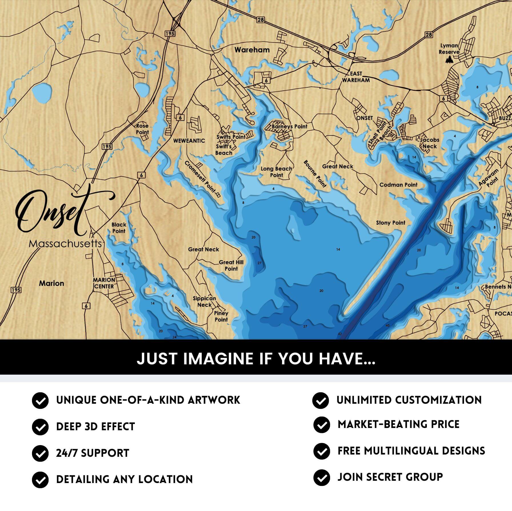 Onset, Massachusetts Laser Map Files - 8 Layers - Svg/Ai/Dxf/Pdf – Moc ...