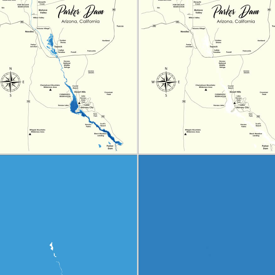Parker Dam, California & Arizona Laser Map Files - 6 Layers - Svg/Ai/D ...