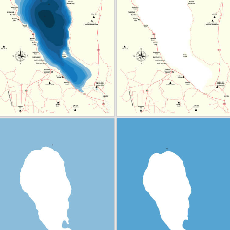 Pyramid Lake, Nevada Laser Map Files - 9 Layers - Svg/Ai/Dxf/Pdf – Moc ...