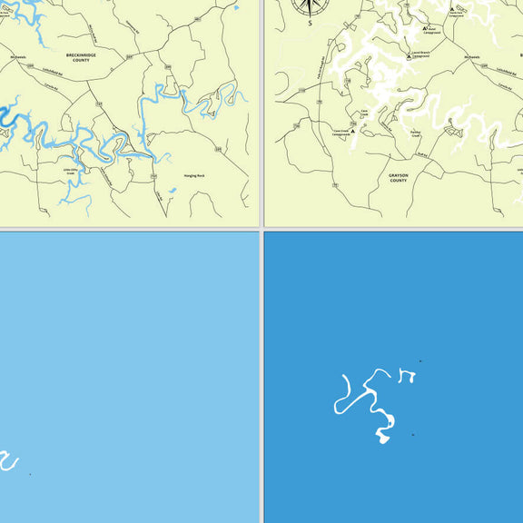 Rough River Lake, Kentucky Laser Map Files - 5 Layers - Svg/Ai/Dxf/Pdf ...