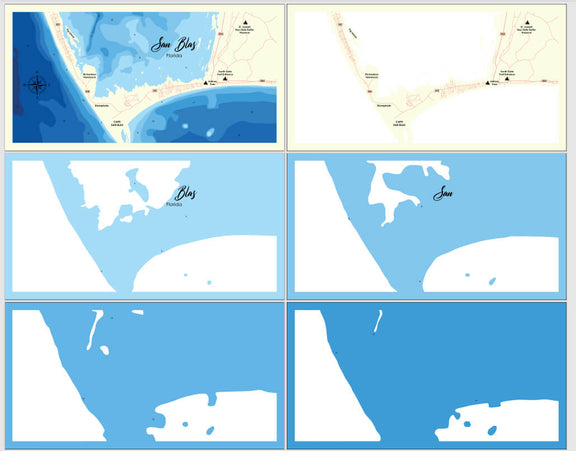 San Blas, Florida Laser Map Files - 9 Layers - Svg/Ai/Dxf/Pdf – Moc Tho LLC