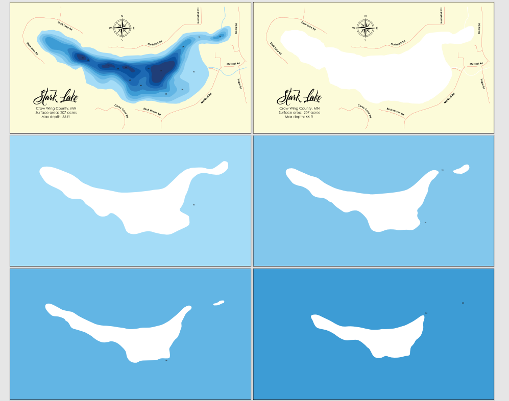 Stark Lake, Minnesota Laser Map Files - 9 Layers - Svg/Ai/Dxf/Pdf – Moc ...