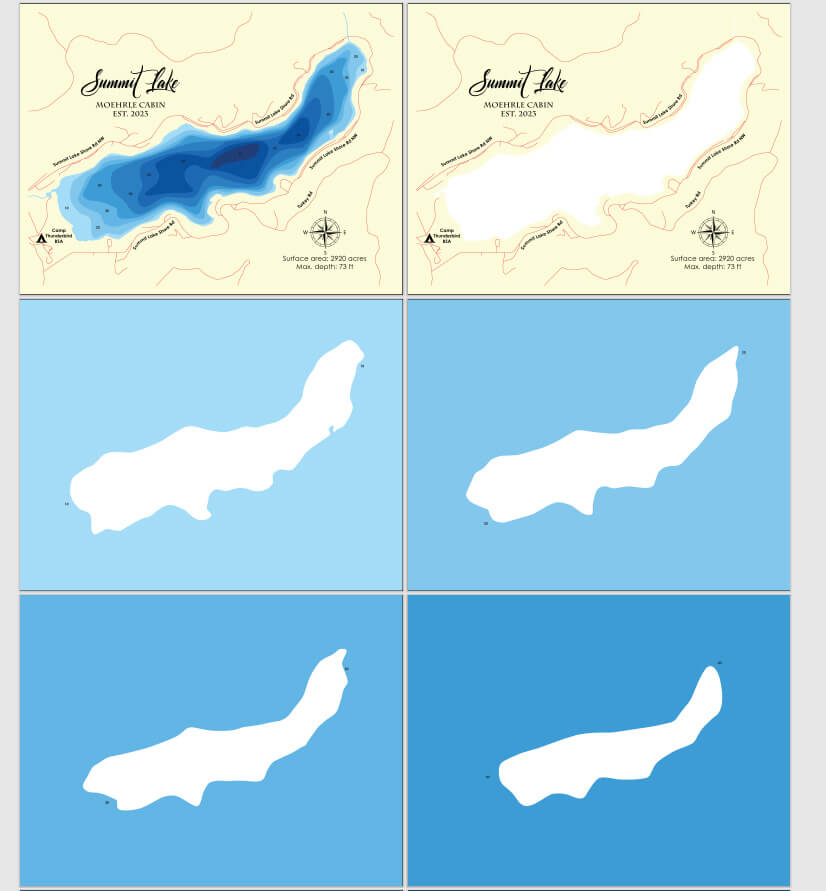 Summit Lake, Washington Laser Map Files - 9 Layers - Svg/Ai/Dxf/Pdf ...