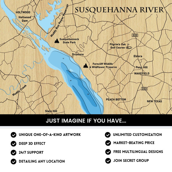 Susquehanna River, New York Laser Map Files -9 Layers - Svg/Ai/Dxf/Pdf ...