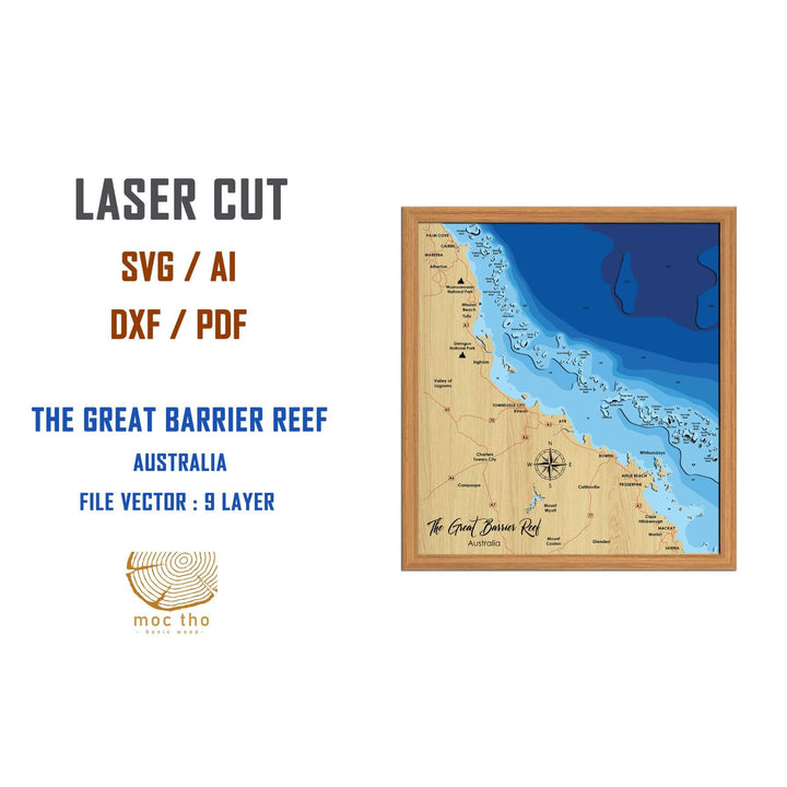 The Great Barrier Reef Laser Map Files - 9 Layers - Svg/Ai/Dxf/Pdf ...