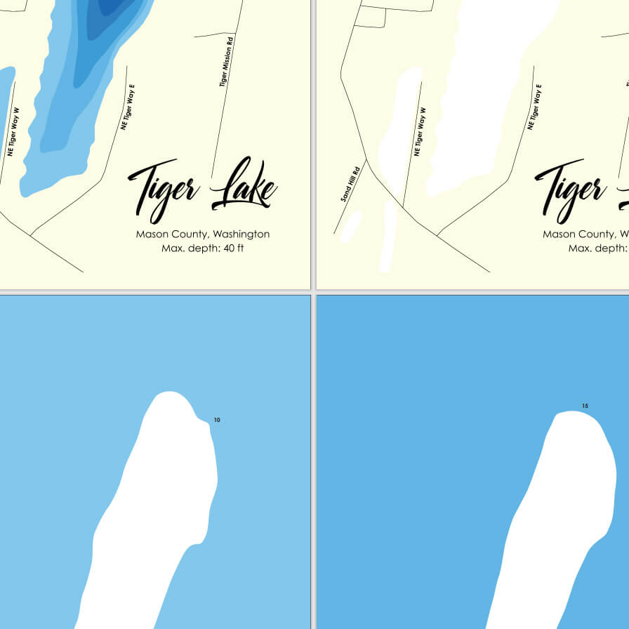 Tiger Lake, Washington Laser Map Files - 8 Layers - Svg/Ai/Dxf/Pdf ...