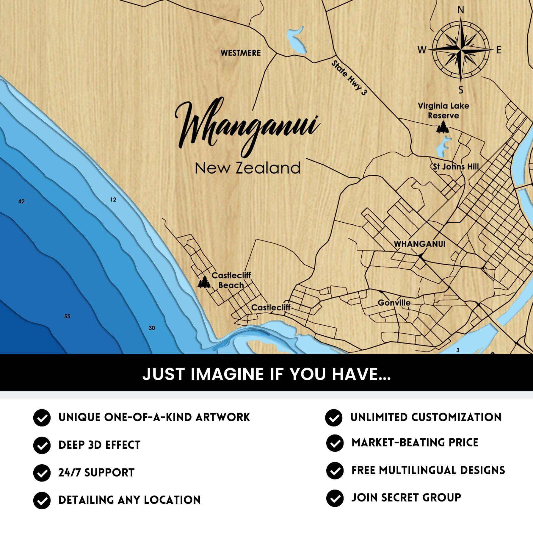 Whanganui, New Zealand Laser Map Files - 9 Layers - Svg/Ai/Dxf/Pdf ...