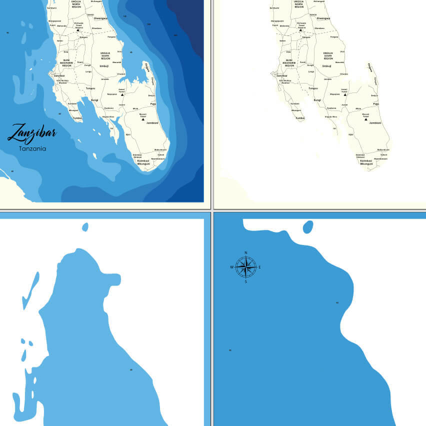 Zanzibar, Tanzania Laser Map Files - 7 Layers - Svg/Ai/Dxf/Pdf – Moc ...
