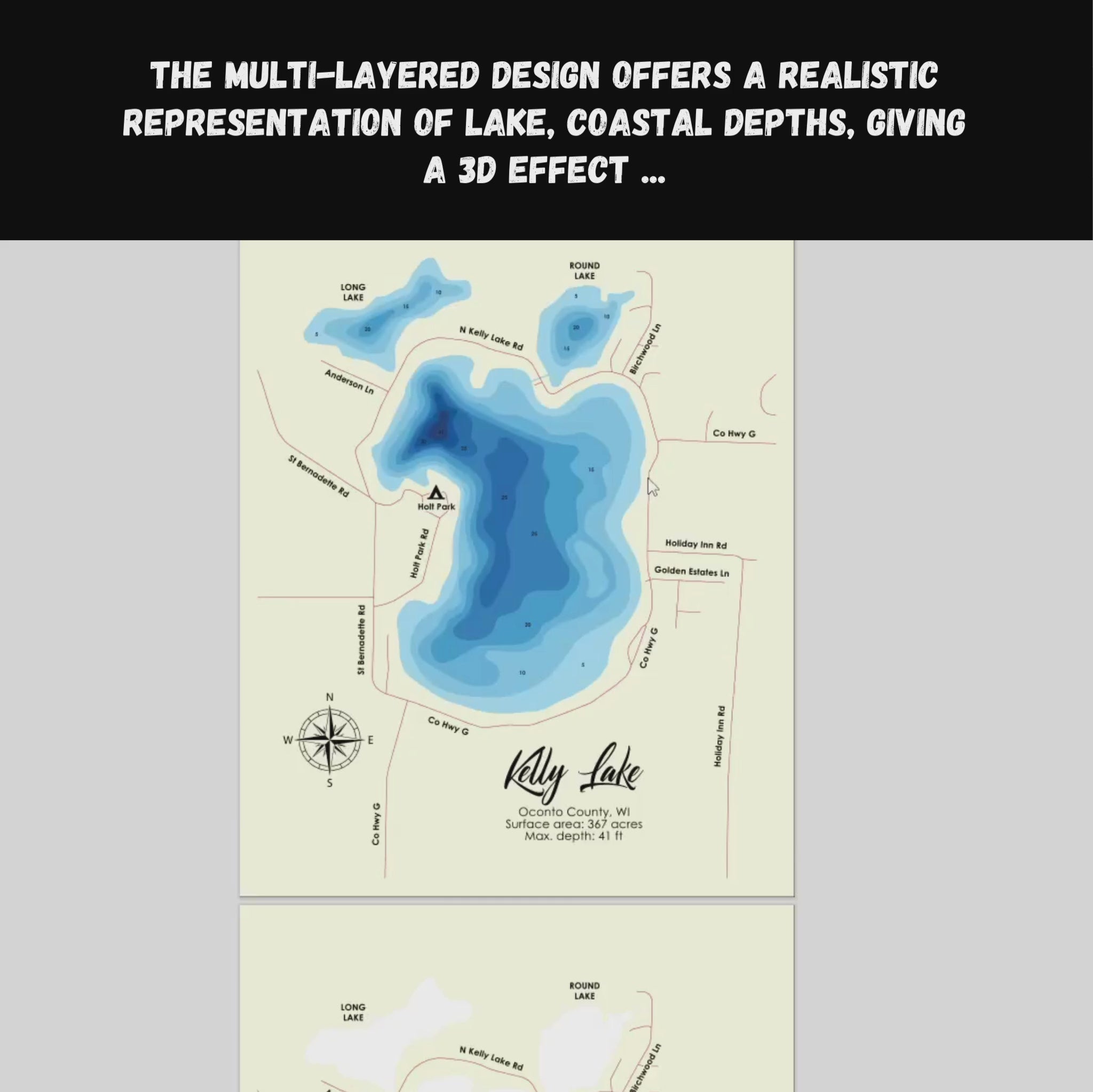 Kelly Lake, Wisconsin Laser Map Files - 9 Layers - Svg/Ai/Dxf/Pdf – Moc ...